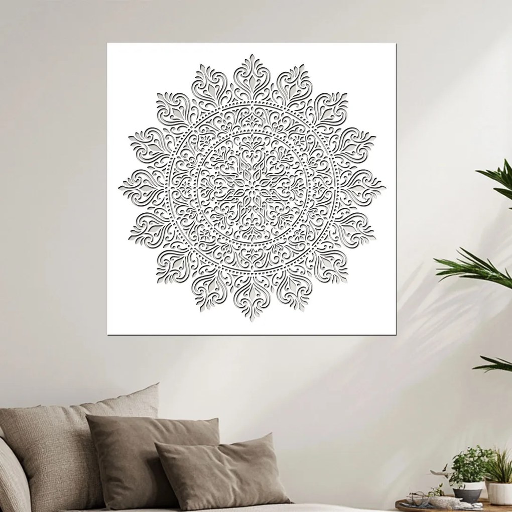 dřevo života Dřevěná mandala Propojení Rozměry (cm): 80x80, Zvolte barvu dekoru: Bílá
