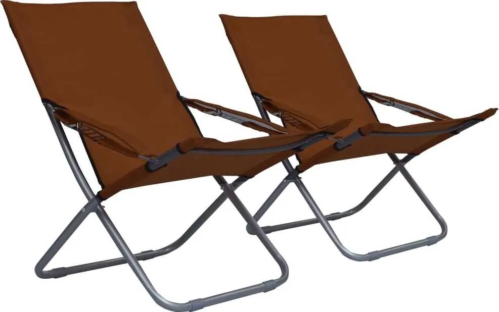 vidaXL Skládací plážové židle 2 ks textil [47902] Barva: Modrá