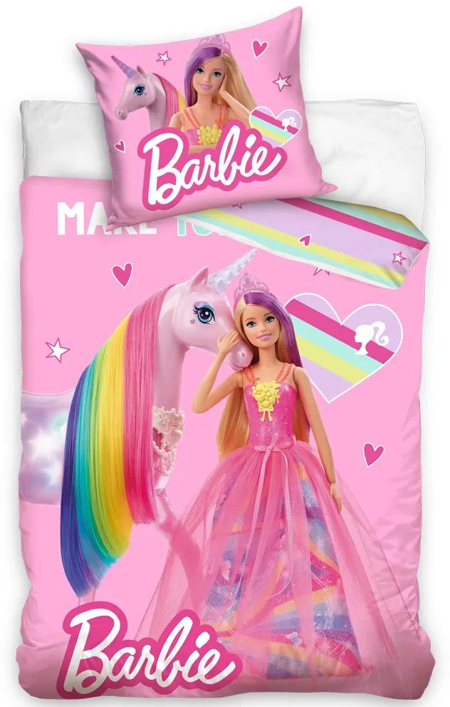 Dětské povlečení Barbie a Duhový Jednorožec