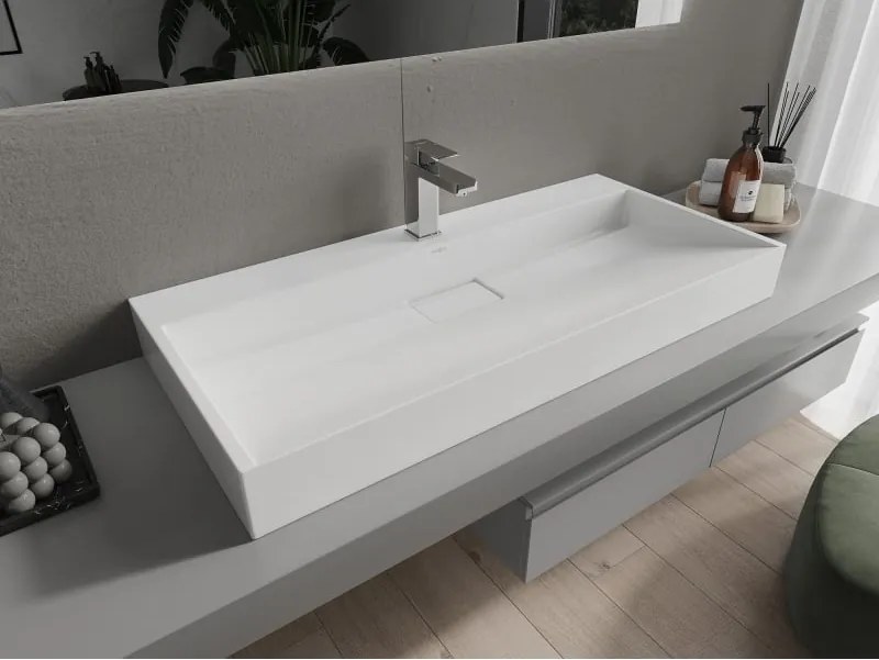 Mexen Ava umyvadlo na desku z konglomerátu 1/O 100 x 46 cm, bílá - 23011001