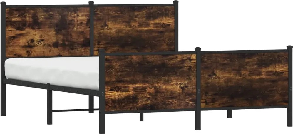 Kovový rám postele bez matrace kouřový dub 140 x 200 cm 3301352