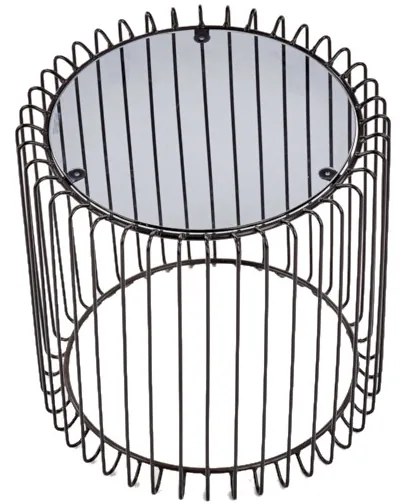 Konferenční stolek AMINA, 45x45x45, černá/kouřové sklo