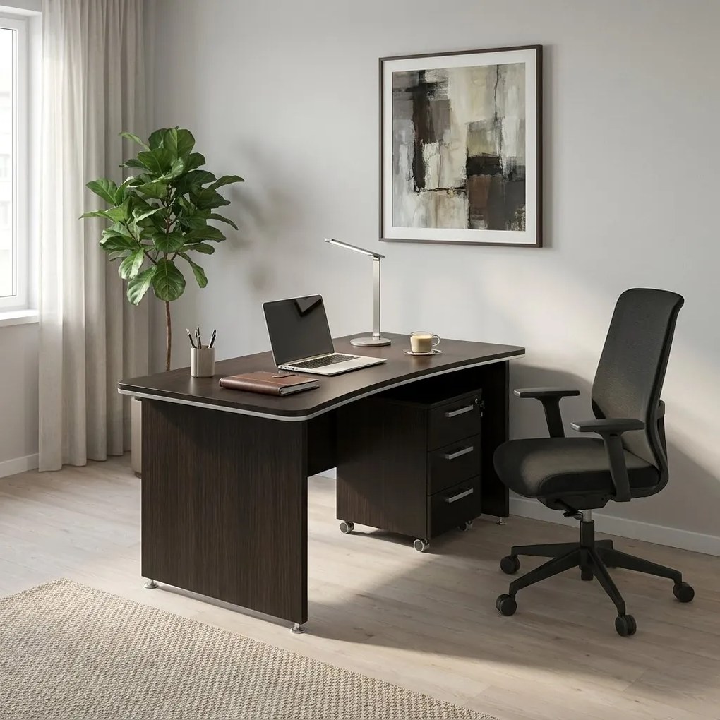 Ergonomický stůl TopOffice 180 x 94,8 cm, pravý, wenge