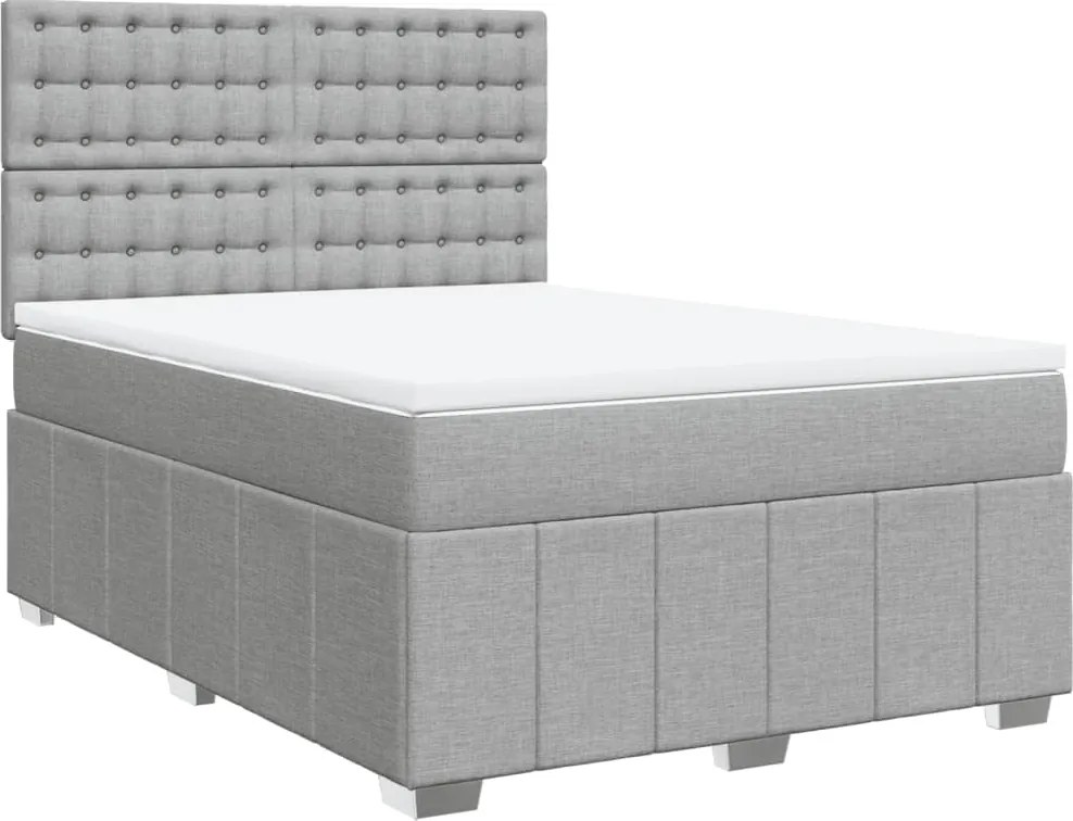 Box spring postel s matrací světle šedá 160 x 200 cm textil 3291733