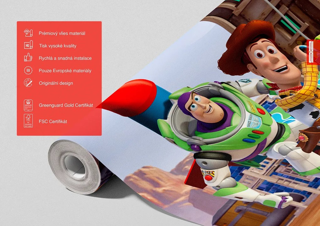 Dětská vliesová fototapeta na zed' Autíčko Příběh Hraček, Disney | 90 x 202 cm | DFTDNV 5439