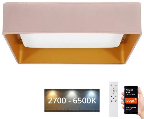 Brilagi-LED Stmívatelné svítidlo VELVET SQUARE LED/36W/230V Wi-Fi Tuya+DO růžová