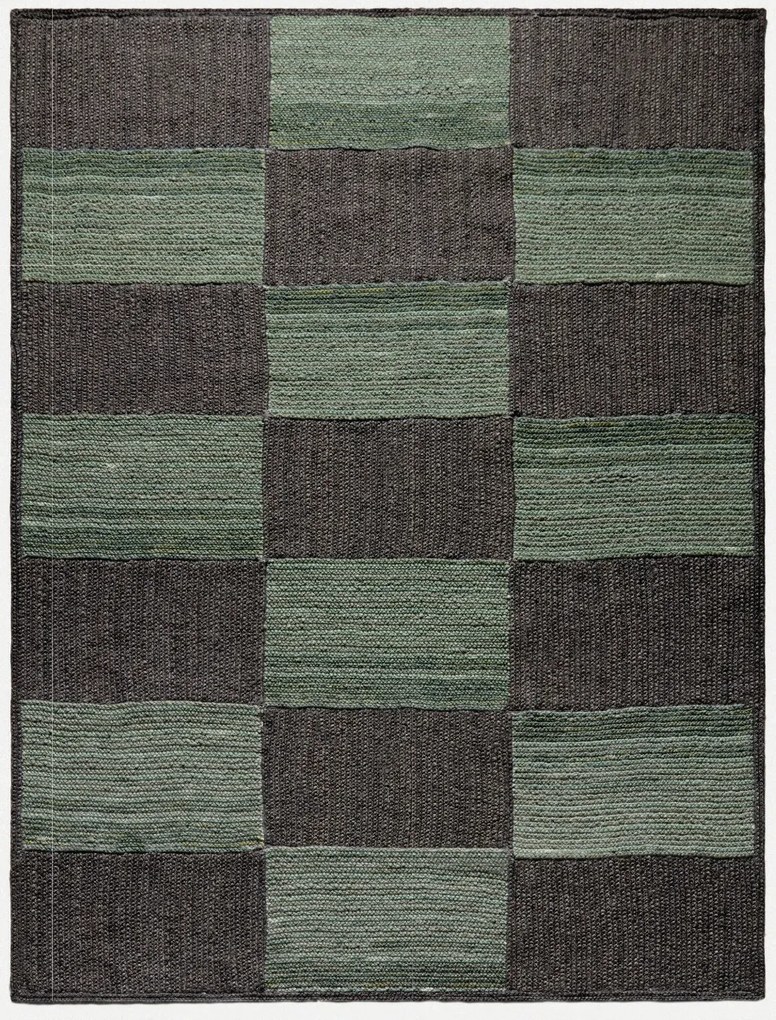 Diamond Carpets India, Ručně vázaný kusový koberec Geomoss SM 18 Green Black, 120x170, vícebarevná, chodba / předsíň
