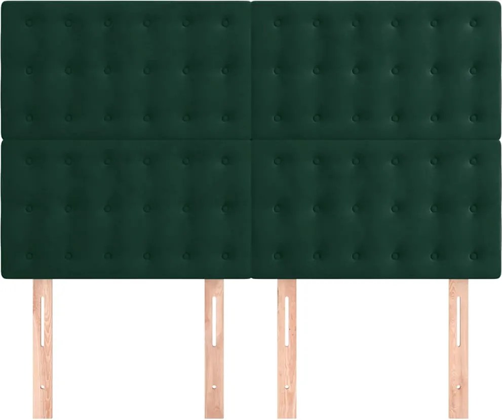 Čelo postele tmavě zelené 144x5x118/128 cm sametové 3116817