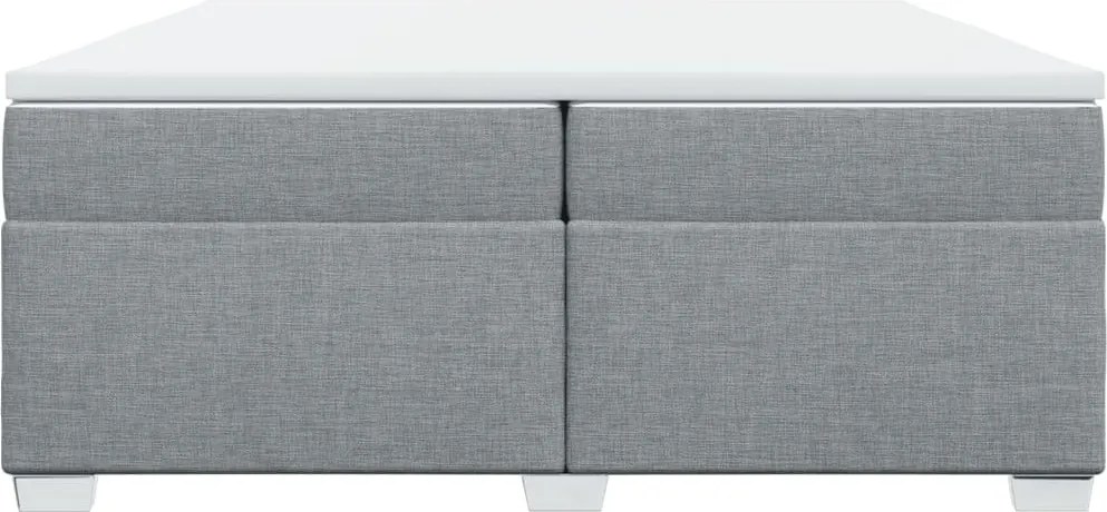 Box spring postel s matrací světle šedá 200 x 200 cm textil 3285158