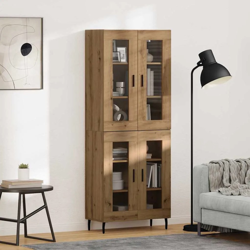 Vysoký bufet 2 ks Artisanový dub 69,5 x 34 x 180 cm 3403181