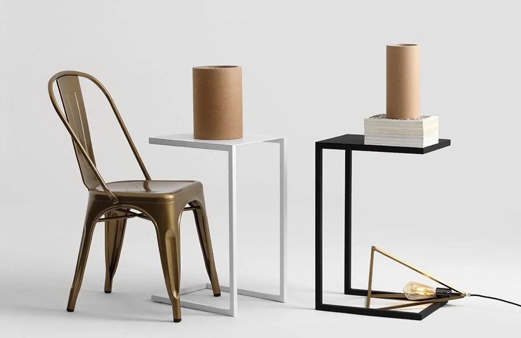 Nordic Design Černý kovový odkládací stolek Volme 30 cm