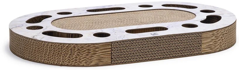 Designové kočičí kartonové škrábadlo se hrou Meda béžové