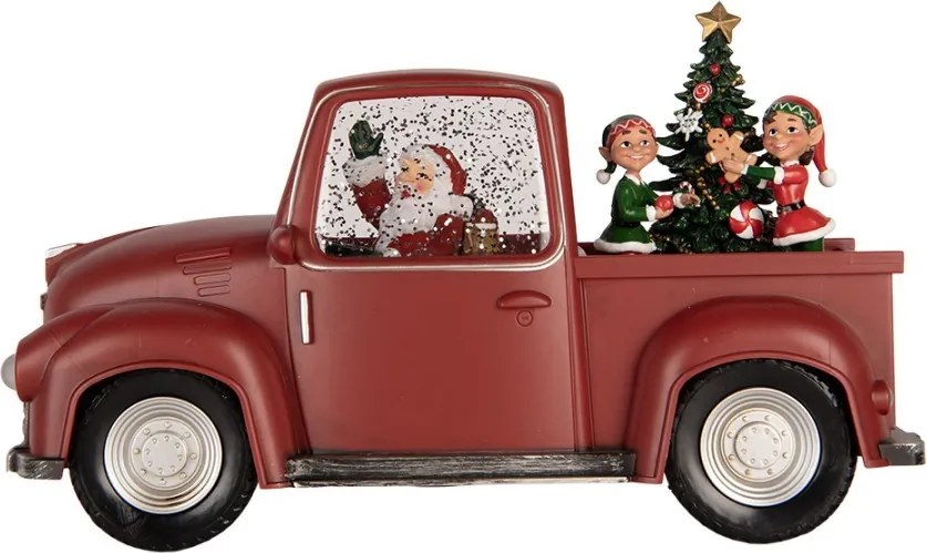 Kouzelné vánoční auto se Santou – hrací skříňka s LED - 28*12*15 cm / 3*AA/ USB
