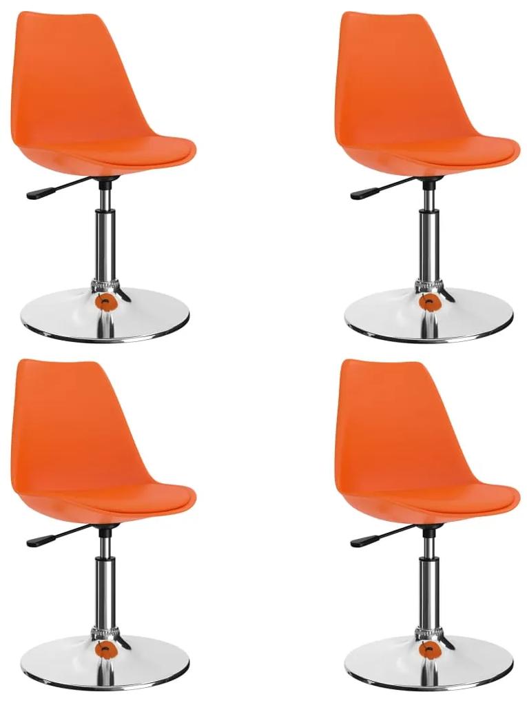 324218 vidaXL Otočné jídelní židle 4 ks oranžové umělá kůže