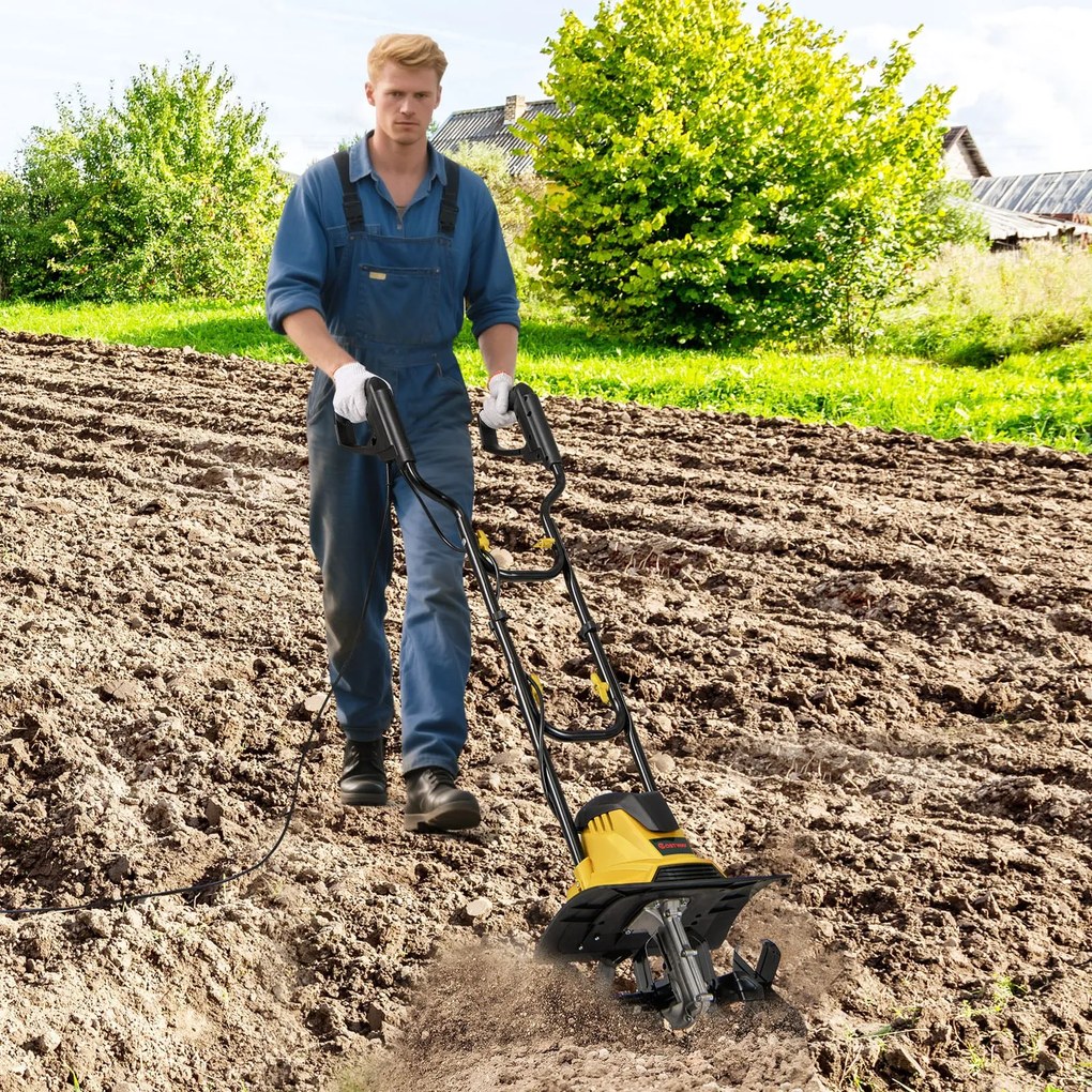 Costway Elektrický kultivátor 1200 W | Pracovní šířka 36 cm – 36,5 × 24 × 138 cm