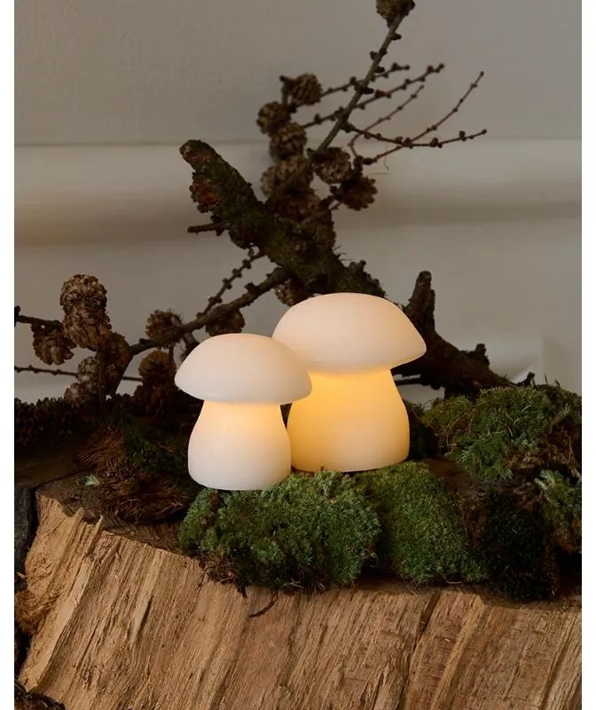 LED svíčka z pravého vosku na baterie houba, bílá, sada 2 kusy, cca 10 cm, CR2032