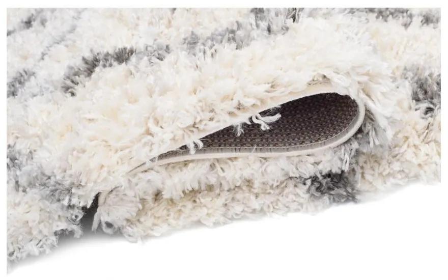 Kusový koberec shaggy Daren krémově šedý atyp 70x250cm