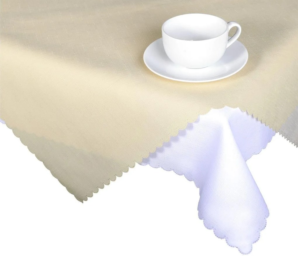 Ubrus s nešpinivou úpravou, Jednobarevný Deštík, smetanový 60 x 60 cm