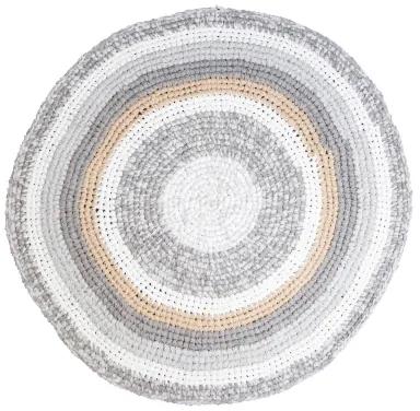 Háčkovaný kruhový koberec Melange Sebra