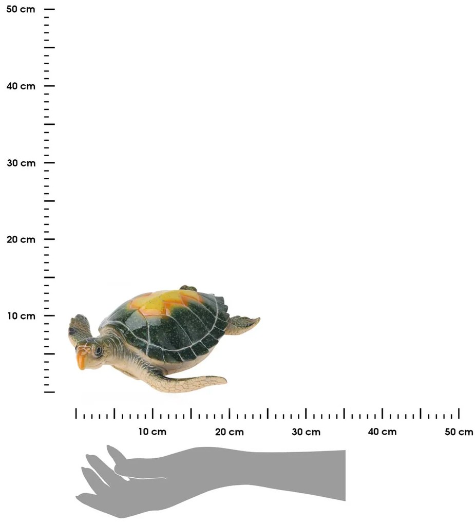 Zahradní figurka z polistone Turtle2, 7x21 cm, vícebarevná