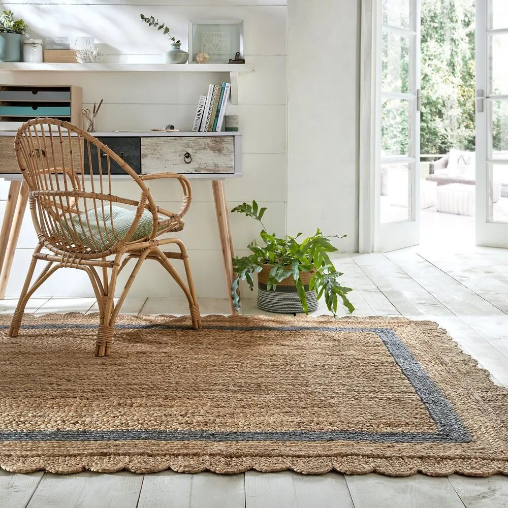 Flair Rugs koberce Kusový koberec Grace Jute Natural/Grey - 200x290 cm