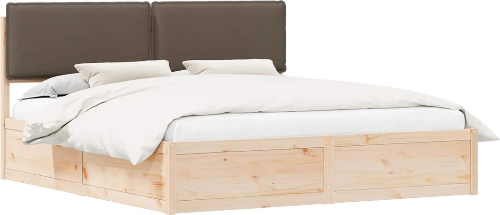 Rám postele s čalouněným čelem s čelo Taupe 200 x 200 cm 3398107