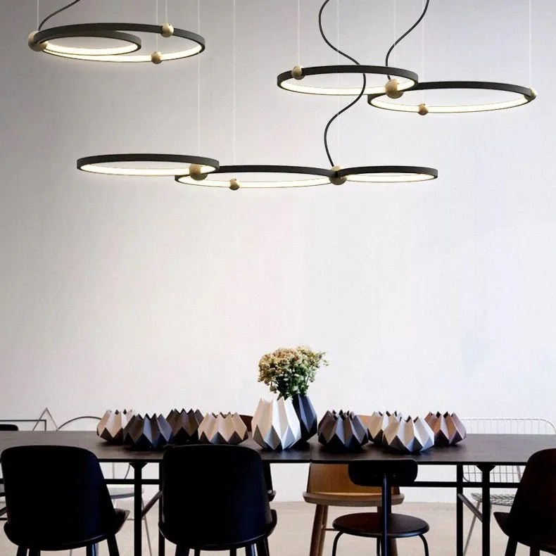 Toolight - Ring 30-40-50, LED závěsné svítidlo + dálkové ovládání APP752-30-40-50, černá, OSW-08889