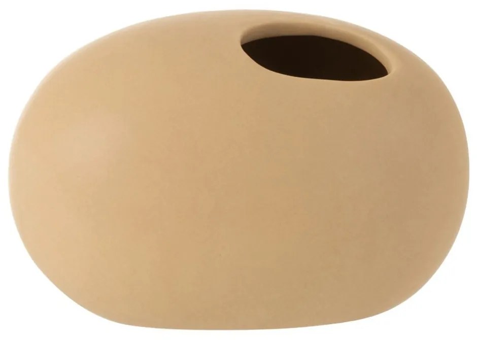 Béžová keramická oválná váza Matt Beige - 16*10*10 cm