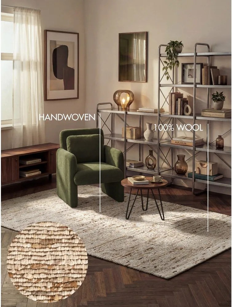 Béžový ručně tkaný vlněný koberec 120x170 cm Bexley Woolwich – Ted Baker