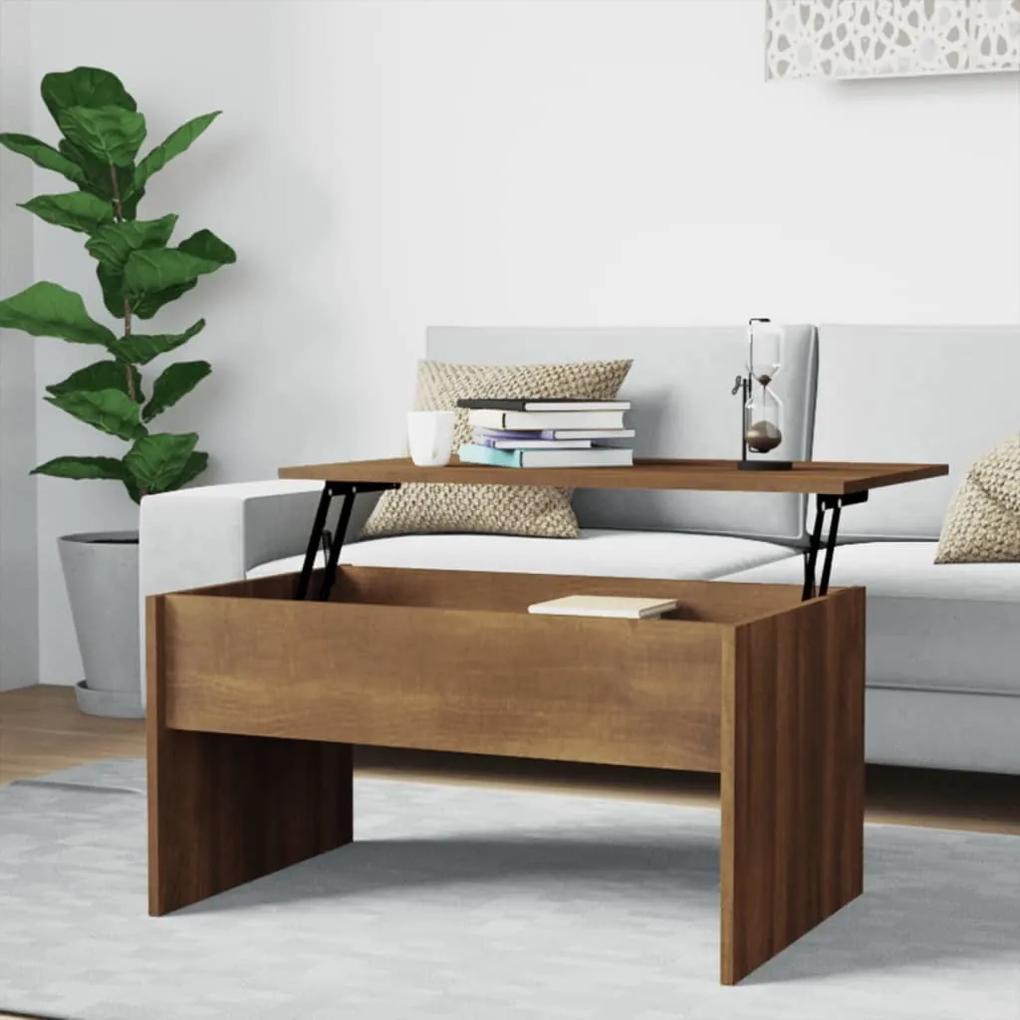 vidaXL Konferenční stolek 80x50,5x41,5 cm kompozitní dřevo [809642] Barva: bílá s vysokým leskem