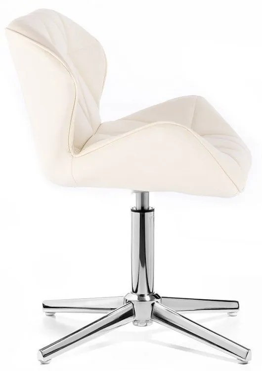 LuxuryForm DESIGN Otočná židle MILANO na stříbrném kříži - krémová