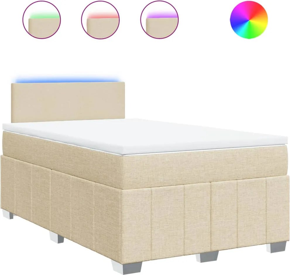 Box spring postel s matrací krémová 120x190 cm textil 3289305