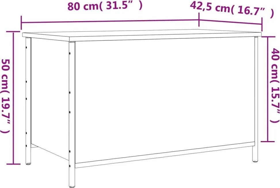 vidaXL Úložná lavice 80 x 42,5 x 50 cm kompozitní dřevo [839016] Barva: Černá