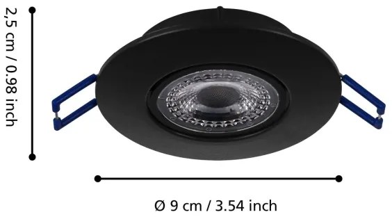 Eglo 75765 - SADA 3x LED Podhledové svítidlo ZUJAR LED/3,4W/230V černá