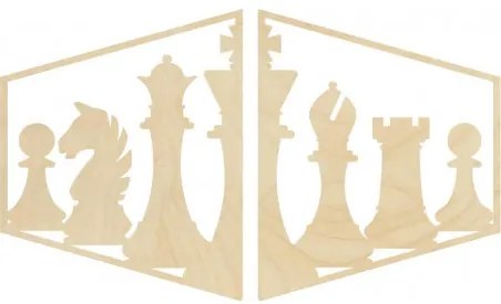 Elegantní obraz na stěnu šachové figurky - MIVAL | SENTOP PR0417 plywood