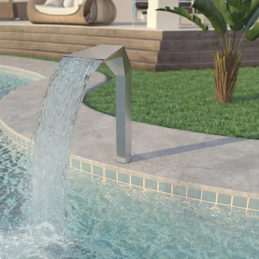 Bazénová fontána nerezová ocel 50 x 30 x 90 cm stříbrná - Default Title