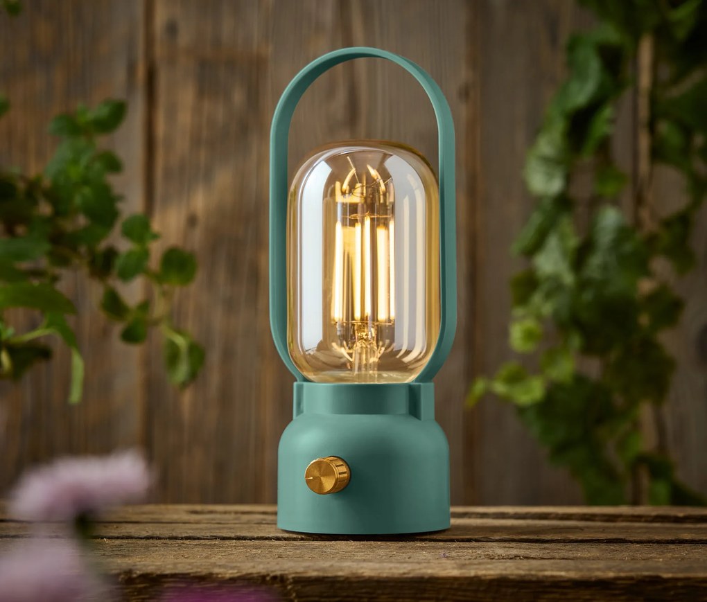 Tchibo - Venkovní dobíjecí stolní lampa LED »Lucerna« - barva: zelená