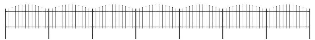 277736 vidaXL Zahradní plot s hroty ocel (1,25–1,5) x 11,9 m černý