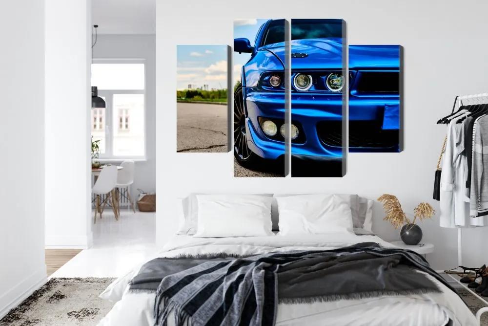 Vícedílný obraz Přední Část Modrého Sportovního Vozu Nedostatek Nedostatek Plátno Canvas 160x120