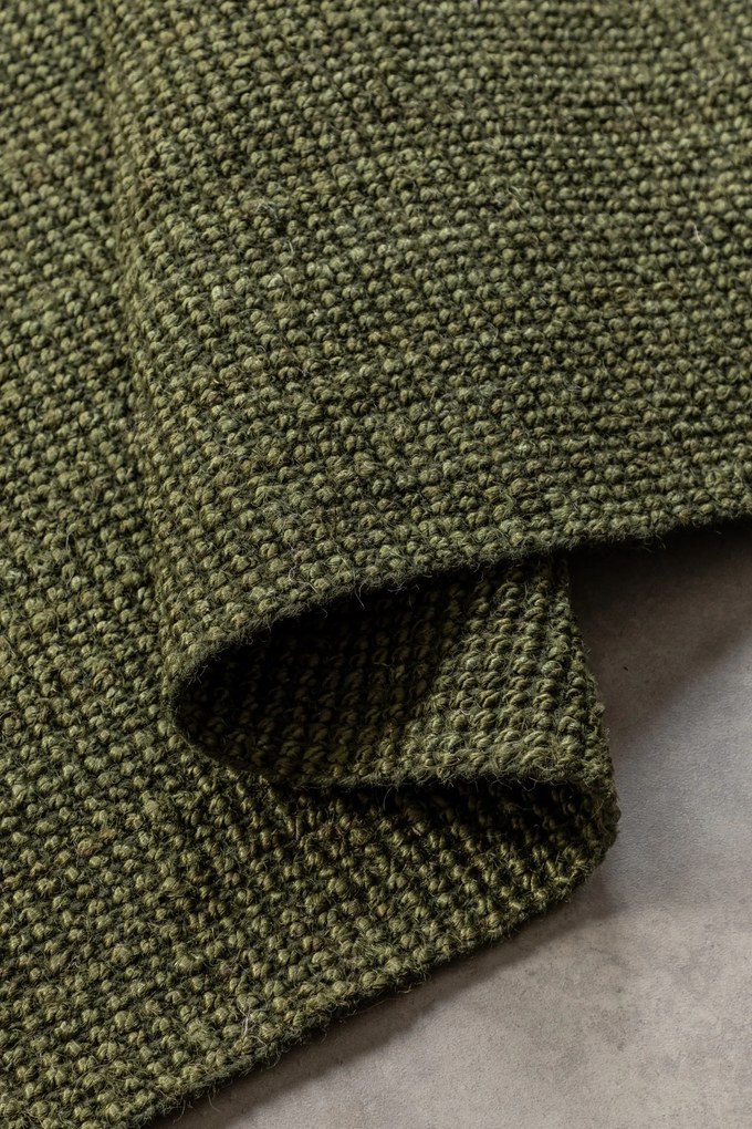 Hanse Home, Kusový koberec Bouclé Jute 105977 Jungle Green, 190x280, zelená, chodba / předsíň