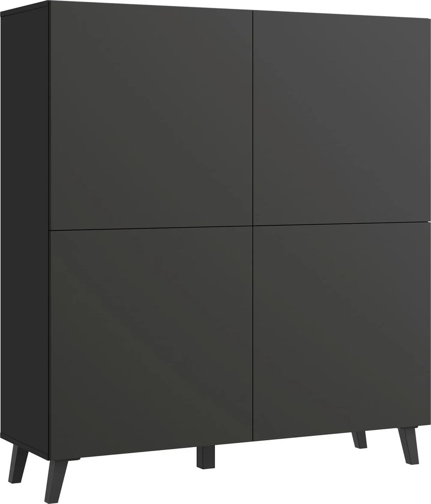 XXXLutz VYSOKÁ KOMODA, černá, 120/128/39 cm P & B - Online Only komody - 002778008202