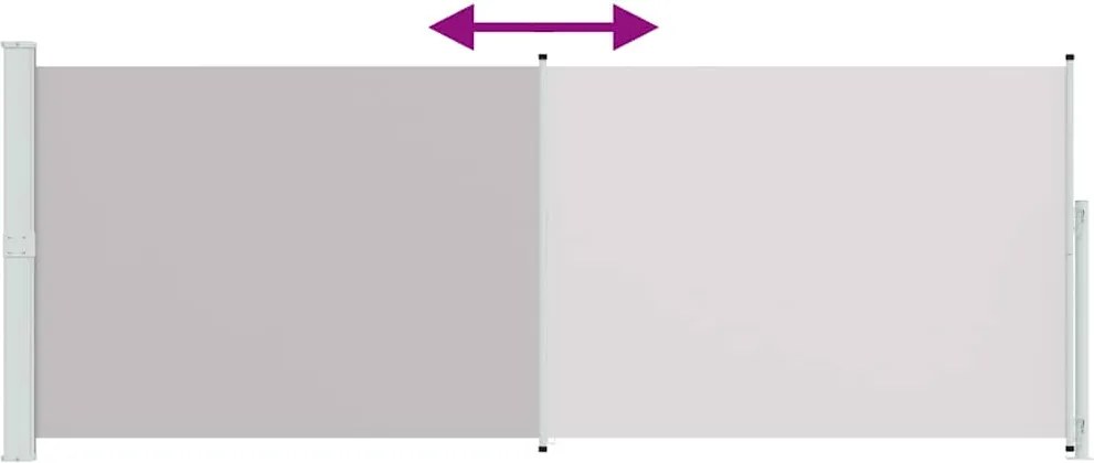 Zatahovací boční markýza 180 x 514 cm šedá 313407