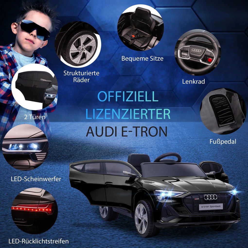HOMCOM dětské elektrické autíčko s dálkovým ovládáním, bezpečnostním pásem, hudbou (MP3/USB/TF), pro děti od 3 do 5 let