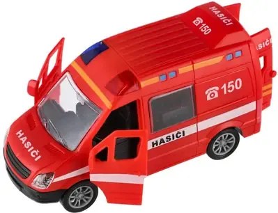 Auto hasičské 12 cm červené / Plast / Na setrvačník
