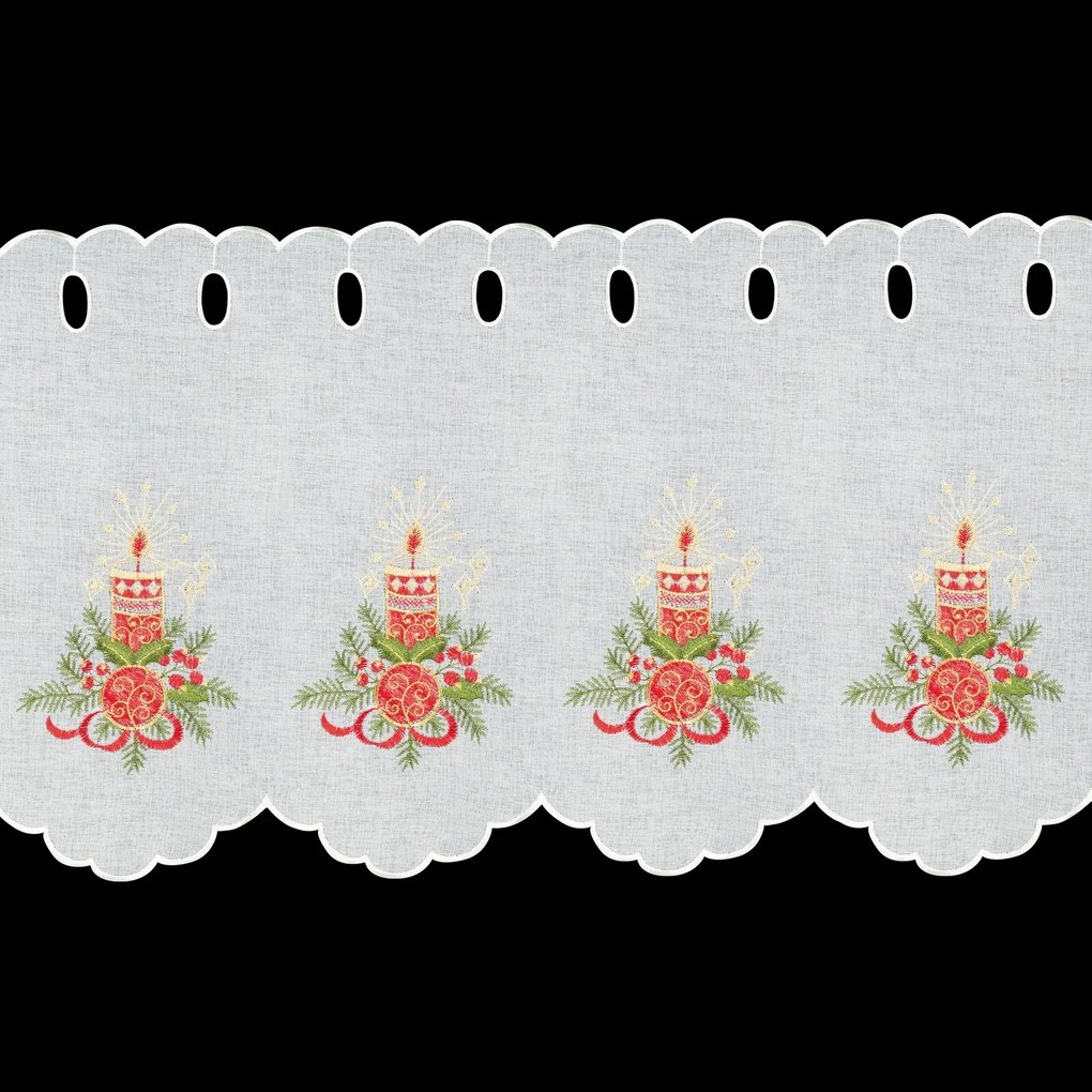 KRÁTKÁ ZÁCLONA NA POUTKÁCH XMAS15 145X40 CM VZOROVANÁ