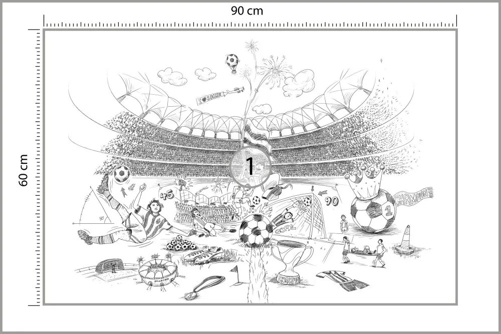 Fototapeta Fotbalový Stadion Omyvatelný vlies 208x146