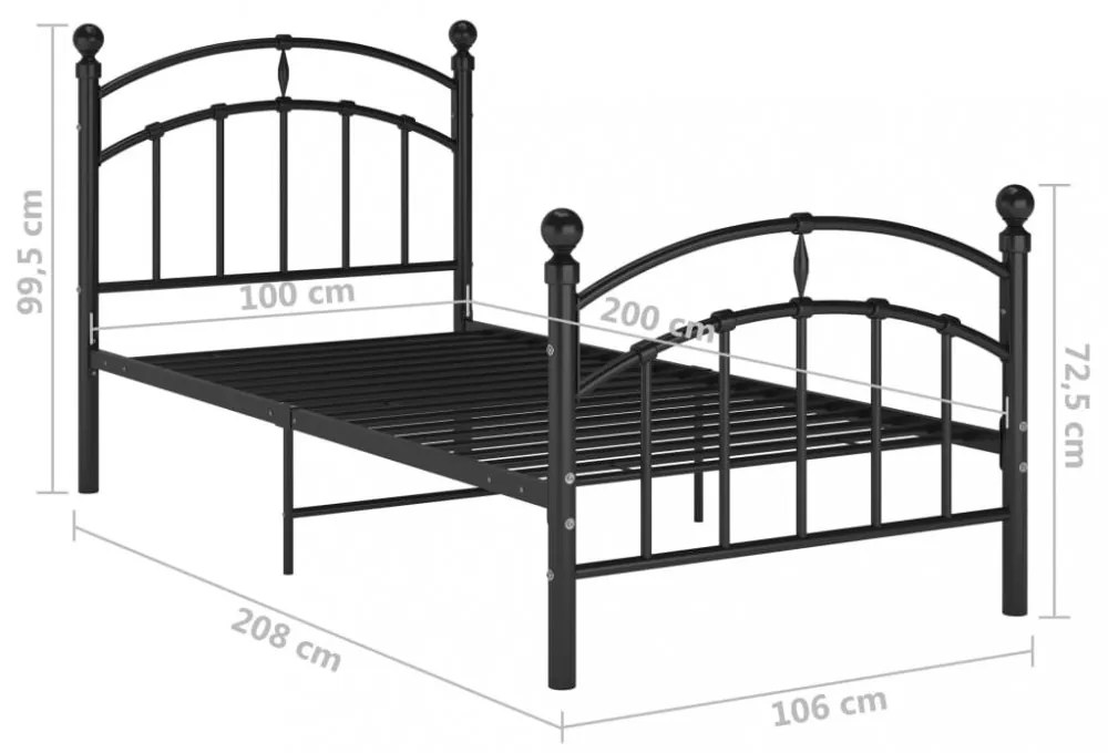 Postel černý kov Dekorhome
