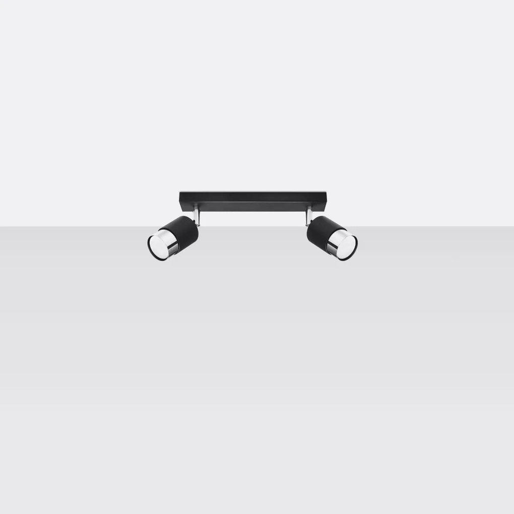 Sollux Lighting Stropní svítidlo NERO 2 černé/chromové