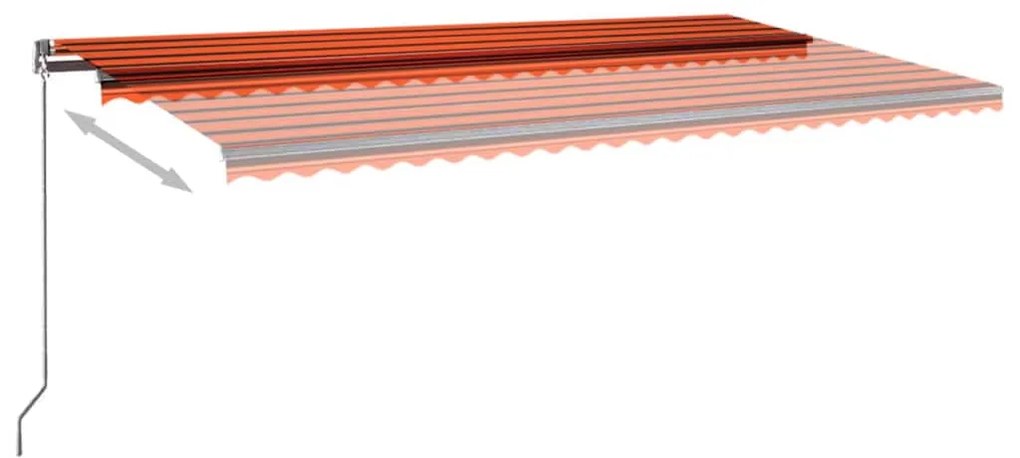 Automatická markýza LED a senzor větru 600x300 cm oranžovohnědá,  3069815