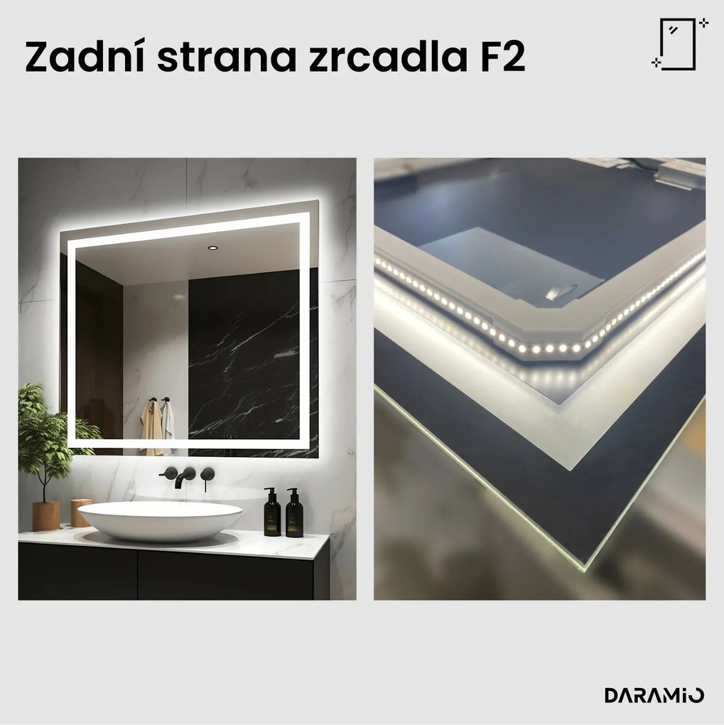 Zrcadlo do koupelny s LED osvětlením F2